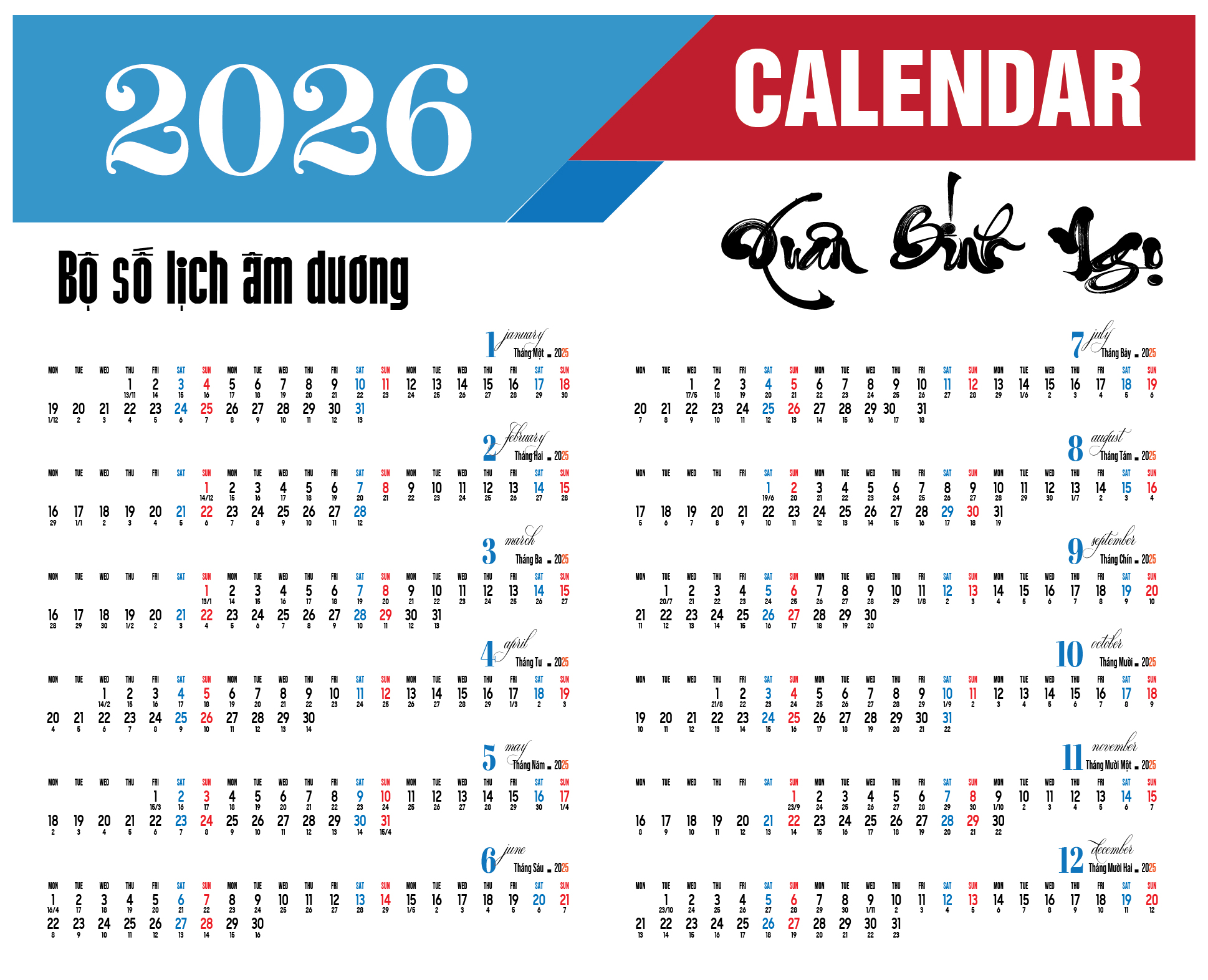 FILE VECTOR BỘ SỐ LỊCH ÂM DƯƠNG 2026 - Phước Nguyễn